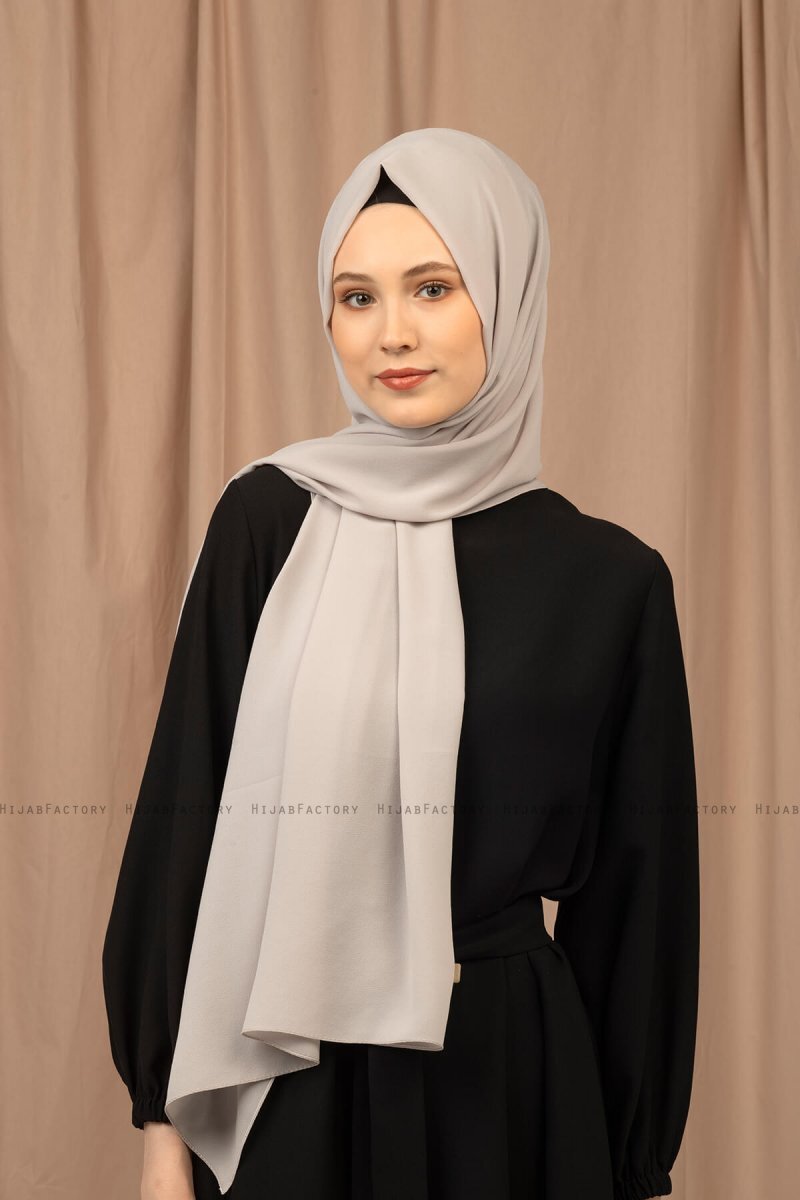 Yildiz - Beige Crepe Chiffon Hijab - Hijab