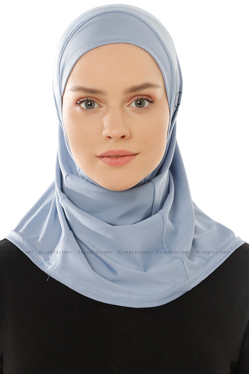 Micro Plain - Light Blue One-Piece Hijab - Hijab