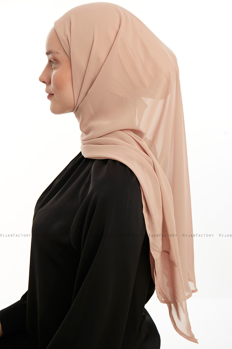 Sahar - Beige One Piece Chiffon Hijab - Hijab