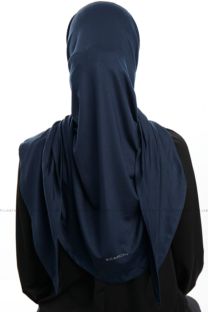 Vesile - Navy Blue One-Piece Hijab - Hijab