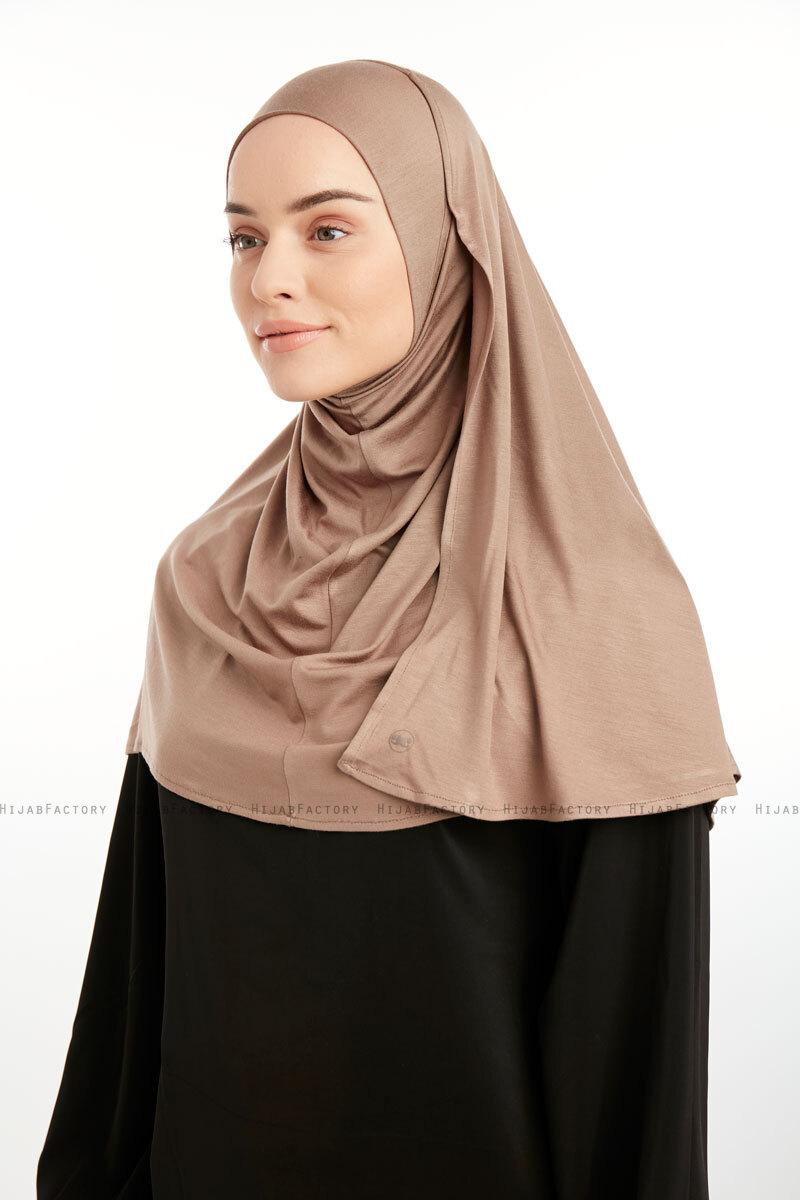 Feriha - Light Brown Viscose Turban Hijab - Hijab
