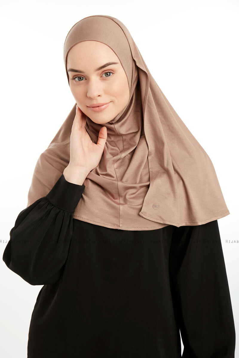 Feriha - Light Brown Viscose Turban Hijab - Hijab