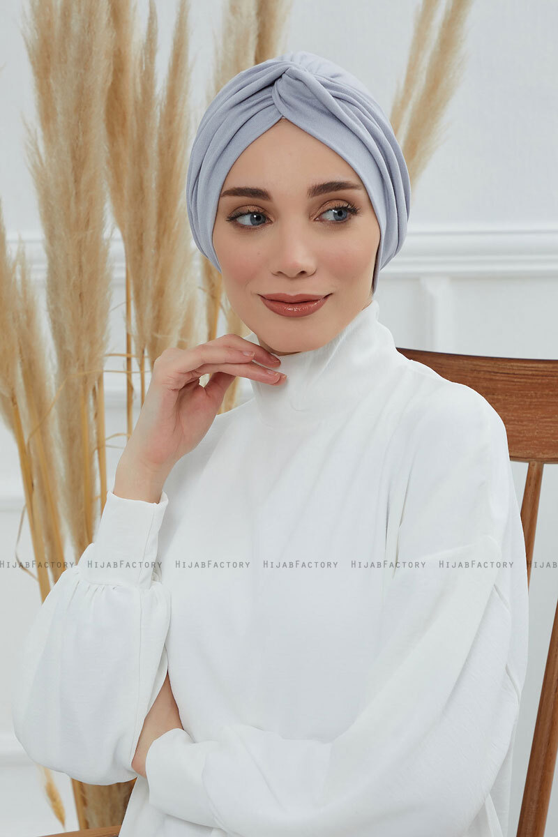 Astrid - Light Grey Cotton Turban - Hijab