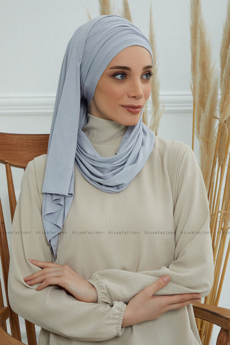 Rebecca - Light Grey Cotton Turban - Hijab