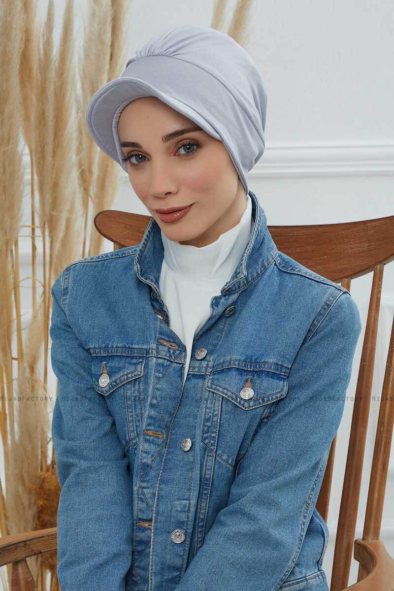 Sandra - Light Grey Cotton Turban - Hijab