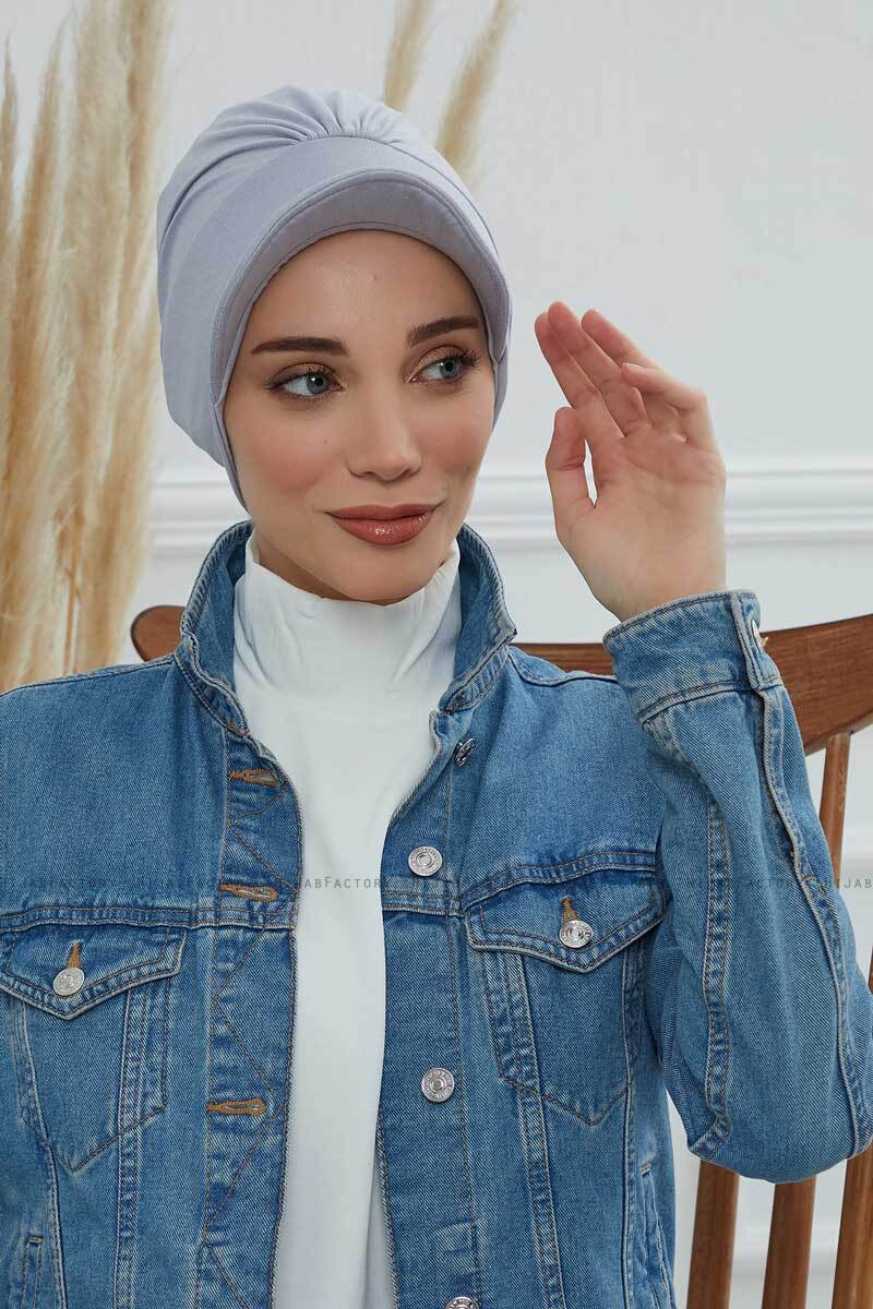 Sandra - Light Grey Cotton Turban - Hijab
