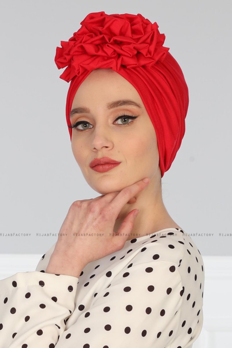Turban - Red Kerstin Cotton Hijab From Ayse Turban
